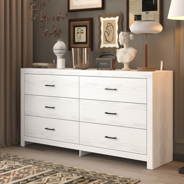 6 Drawer Dressers Modern Large Dresser For Bedroom Organize Wooden Long Dresser With 6 Drawers Storage Chest Of Drawers For Living Room Home